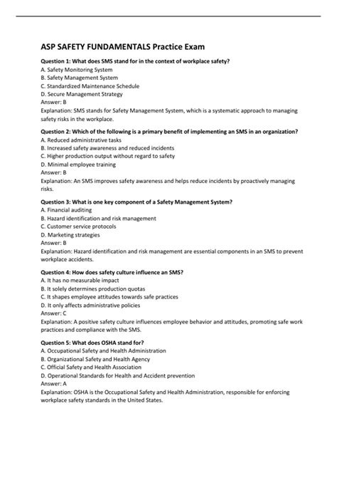 Asp Safety Fundamentals Practice Exam Computers Stuvia Us