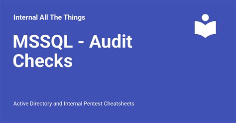 Mssql Audit Checks Internal All The Things