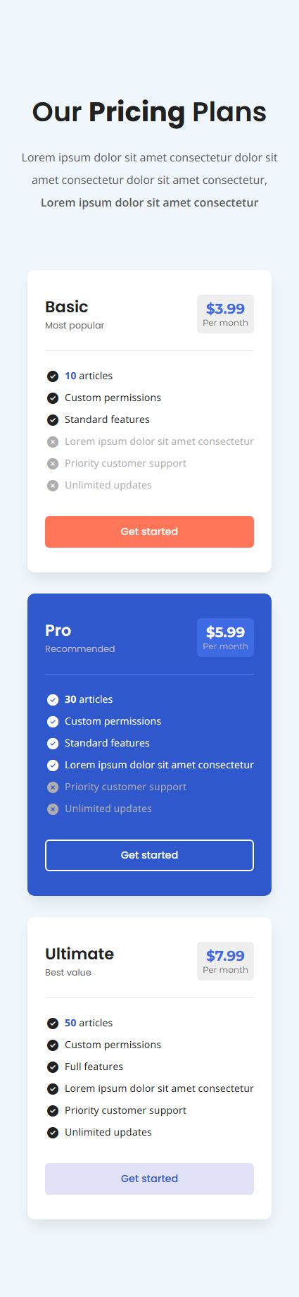 Beautiful Modern And Responsive Pricing Plans Html Css Template By Icdevtemplates
