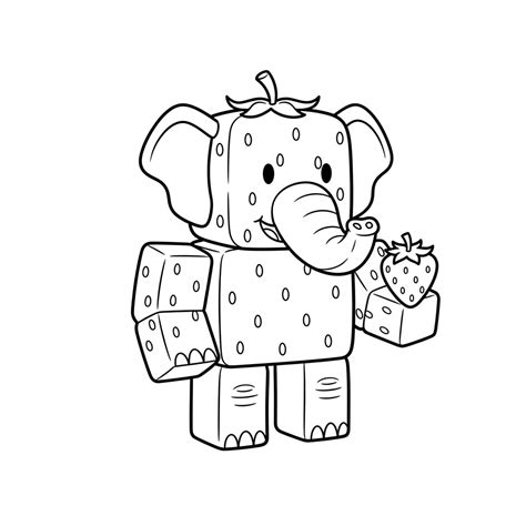 10枚の塗り絵 Strawberry Elephant 印刷する Coloriagevip