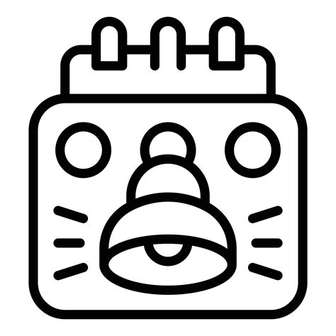 Productivity Calendar Notification Icon Outline Vector Work Time