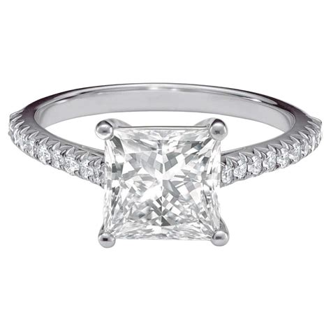 Tiffany And Co Princess Cut Engagement Solitaire Diamond Ring For Sale