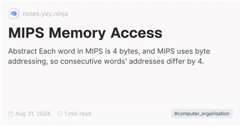 Mips Memory Access