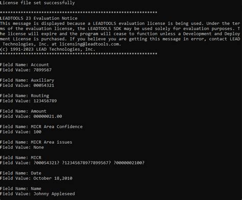 Detect And Extract Micr C Net 6 Leadtools Sdk Tutorials Help
