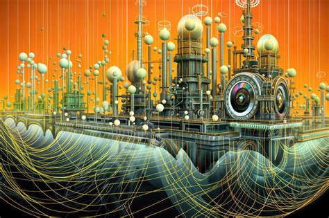 3d Illustration Of Abstract Technology Concept Background Digital Art Works Generative Ai Stock