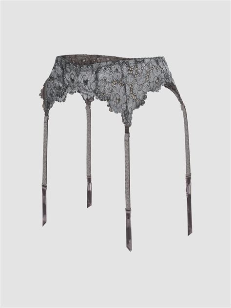 Playdate Lace Garter Belt In Grey Savage X Fenty