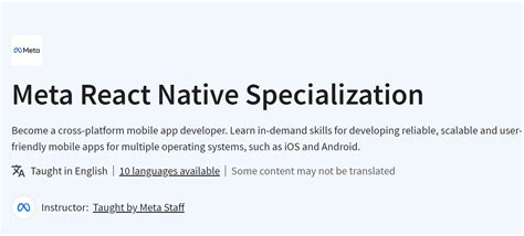 meta react native specialization ~ computer languages clcoding