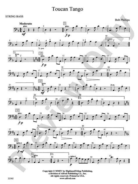 Toucan Tango String Bass String Bass Part Digital Sheet Music Download