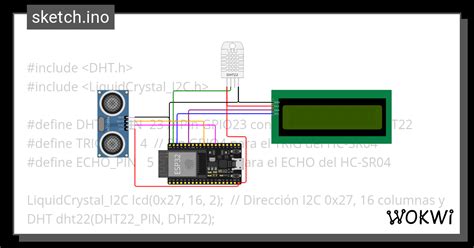 Esp32 DHT22 Lcd HC SR04 Wokwi ESP32 STM32 Arduino Simulator