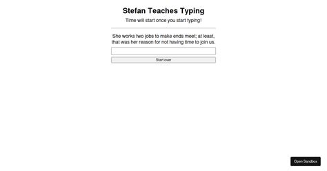 Typing Game Codesandbox
