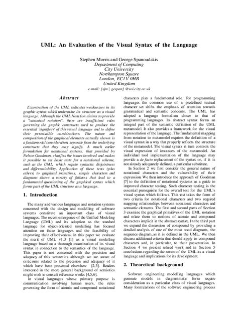 pdf uml an evaluation of the visual syntax of the language