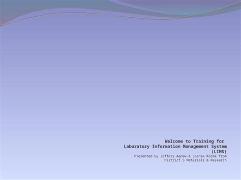 Pptx 1 What Is Lims The Laboratory Information Management System Is