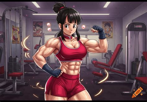 An Anime Illustration Of A Muscular Woman And A Girl Flexing Their