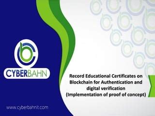 Blockchain Poc For Certificates And Degrees Ppt