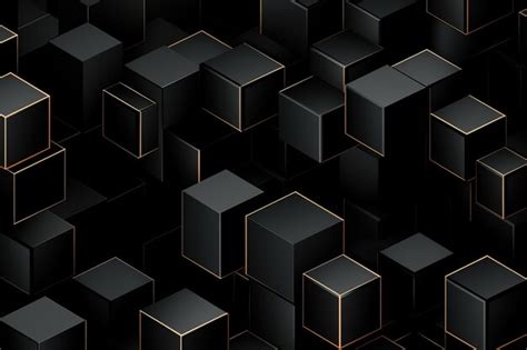 Premium Ai Image Striking 3d Geometric Cubic Pattern Seamless Black Background Design Vector Ar 32