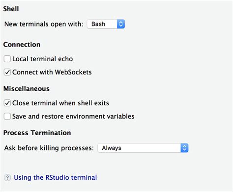 Don T Load Terminal Buffer On Start RStudio RStudio IDE Posit Community