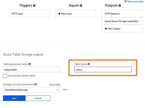 Integrating Azure Table Storage To Azure Function