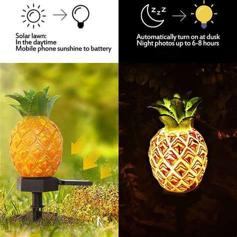 Badu Bg Слънчеви светодиодни външни лампи за морава с ананас и кактус