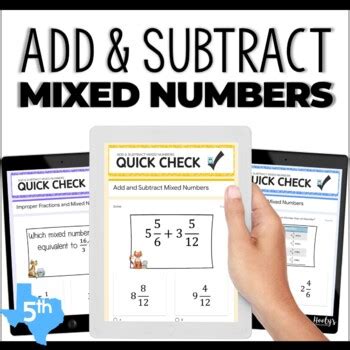 Adding And Subtracting Mixed Numbers Quick Check Google Forms TPT