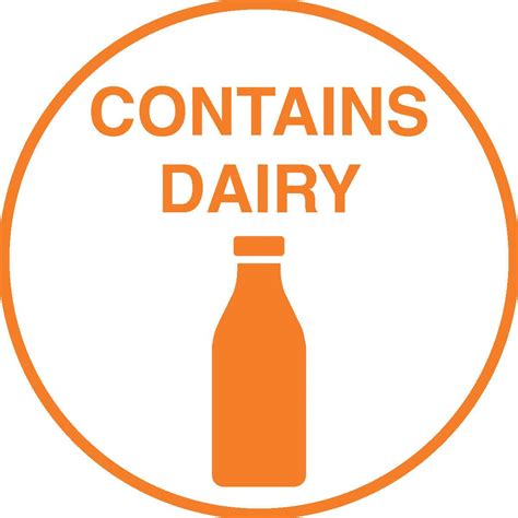 Contains Dairy Label Argent Tape And Label