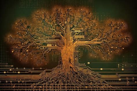 Premium Photo Printed Digital Circuit Generate Ai