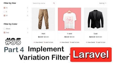 Laravel Product Variation Filter Dynamic Shop Page Filtering