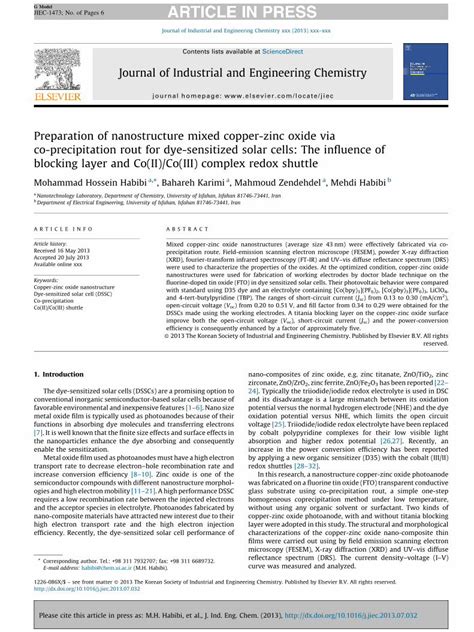 Pdf Preparation Of Nanostructure Mixed Copper Zinc Oxide Via Co