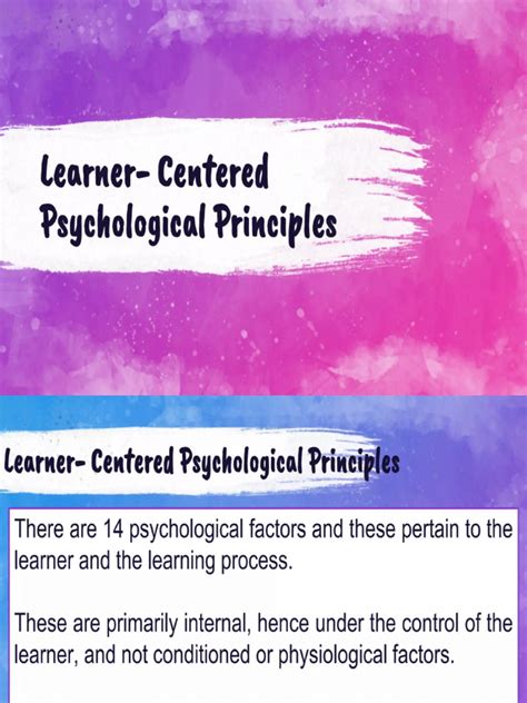 Learner Centered Psychological Principles Pdf