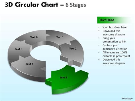 D Circular Chart Stages PowerPoint Presentation Slides PPT Slides Graphics Sample PPT