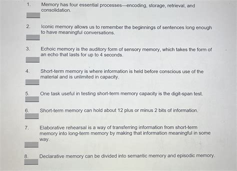 Solved Memory Has Four Essential Processes Encoding