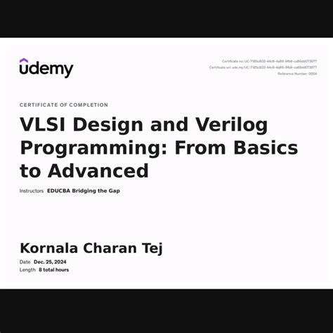 Charan Tej On Linkedin Vlsi Verilog Electronicsengineering Learningjourney Udemy Skills