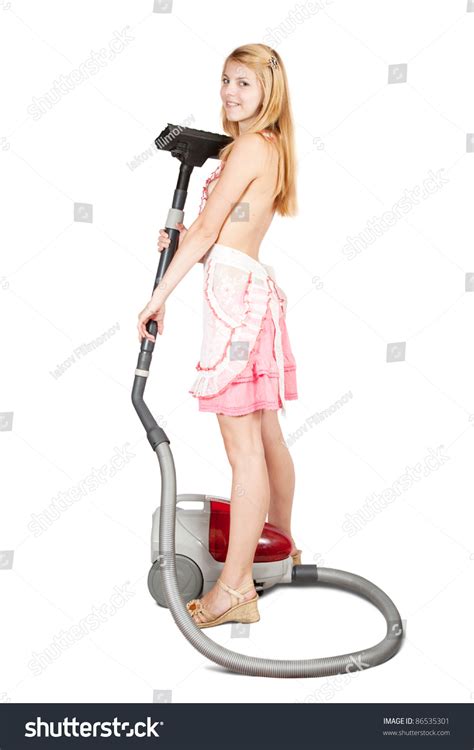 Sexy Girl Vacuum Cleaner Over White Stock Photo Shutterstock