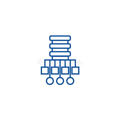 Database Network Illustration Line Icon Concept Database Network Illustration Flat Vector