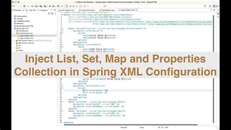 inject list set map and properties collection in spring xml youtube
