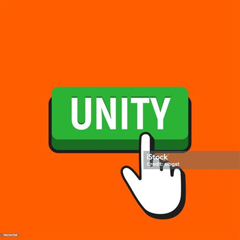 Hand Mouse Cursor Clicks The Unity Button Stock Illustration Download