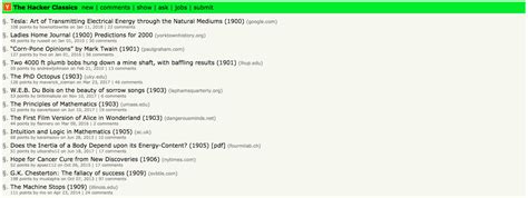 GitHub Jsomers Hacker Classics Classic Hacker News Stories