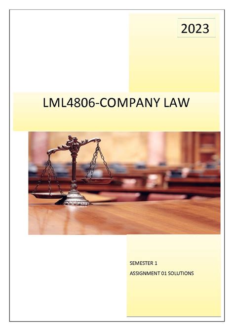 LML4806 ASSIGNMENT 01 SOLUTIONS SEMESTER 1 2023 To Be Used As A Guideline StudyPass