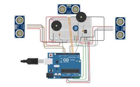 Circuit Design Smart Blind Stick Tinkercad