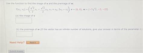 solved use the function to find the image of v and the