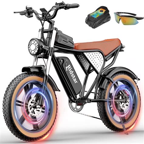 Ridstar 1500w 33mph E Bike 48v 20ah Removable Battery 20 Fat Tire