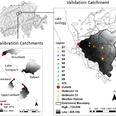 Locations Of Calibration And Validation Catchments And The Installed