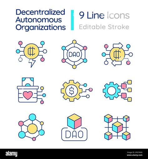 Decentralized Autonomous Organizations Rgb Color Icons Set Stock Vector Image And Art Alamy