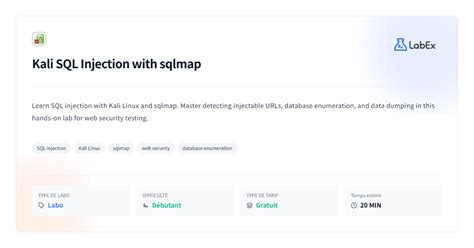 Injection SQL avec Kali et sqlmap | LabEx
