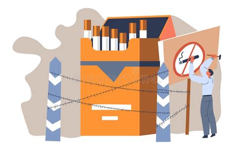 Dangerous Smoking Habit Prohibition Sign Vector Stock Vector