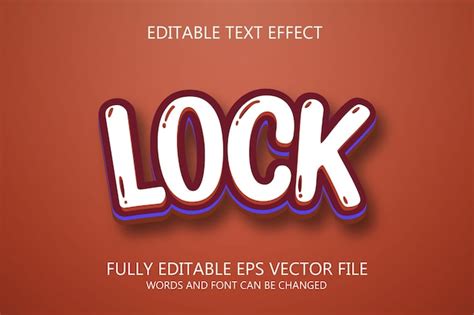 Premium Vector Lock 3d Editable Text Style Effect