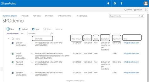 Crm Metadata Saved In Sharepoint Columns Crm Software Blog Dynamics 365