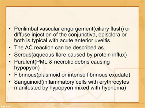 Uveitis Classification And Clinical Features 1 Pptx