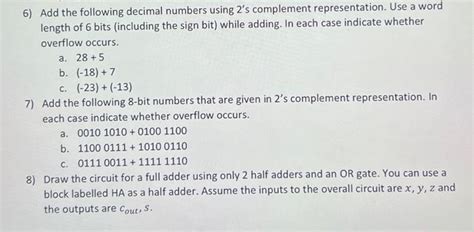 solved 6 add the following decimal numbers using 2 s