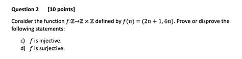Solved Consider The Function F ZZZ Defined By Chegg