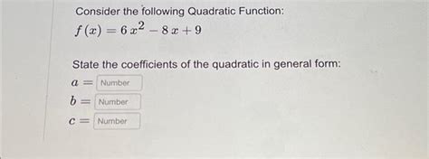 Solved Consider the following Quadratic Function: ƒ (x) = 6 | Chegg.com